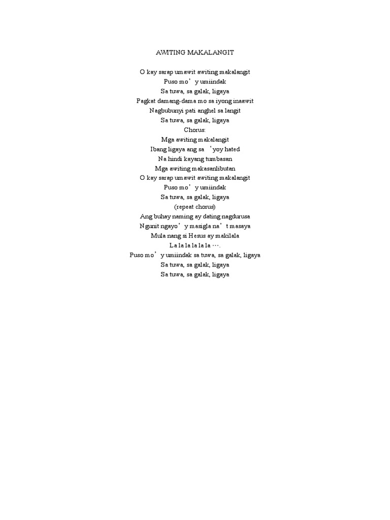 Awiting Makalangit | PDF