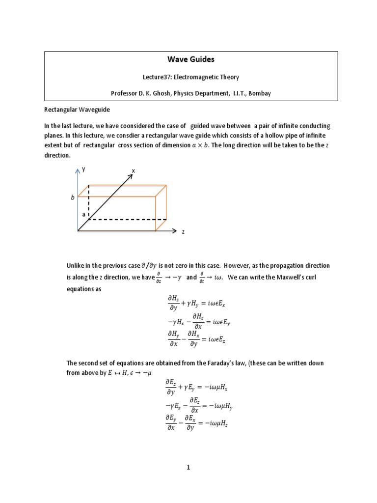 Waveguides | PDF | Waveguide | Sine