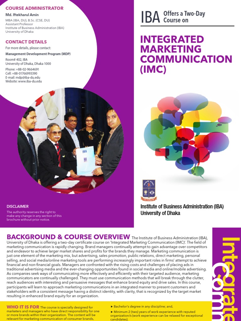 IMC Brochure | PDF | Marketing Communications | Brand