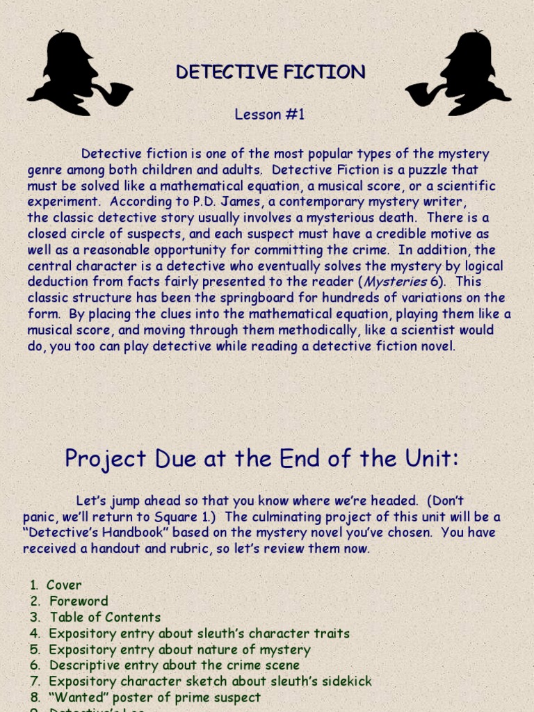 Powerpoint Presentation DETECTIVE STORIES | PDF | Detective Fiction ...