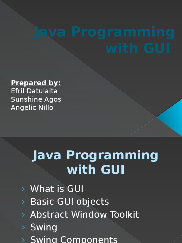 Java Programming With GUI Report | PDF | Graphical User Interfaces ...