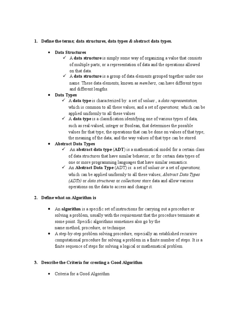 Data Structures | PDF | Data Type | Algorithms
