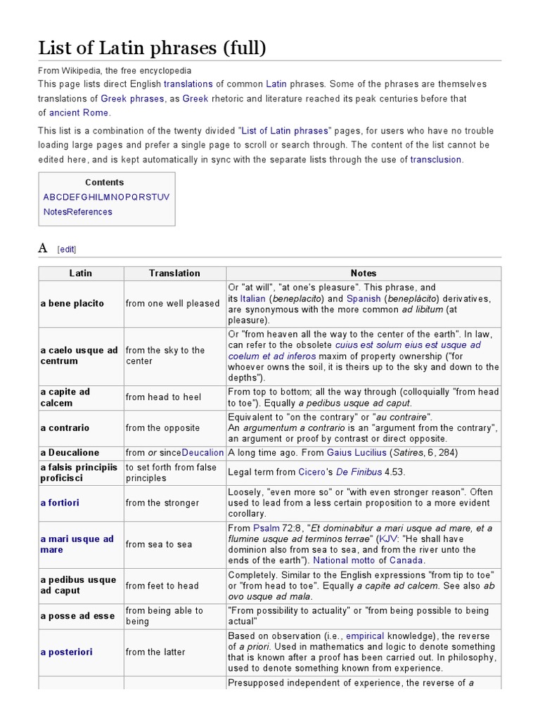 Latin Phrases and Their Translations | PDF | Science | Philosophical ...