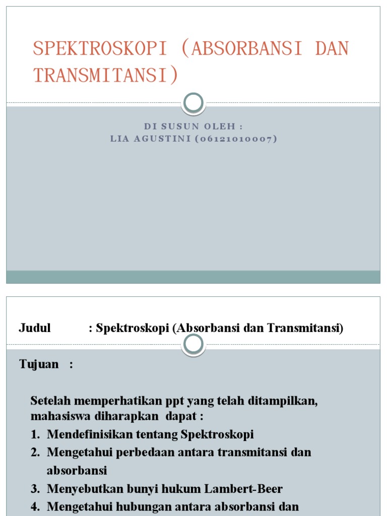 Sap 3 (Spektroskopi (Absorbansi Dan Transmitansi) | PDF