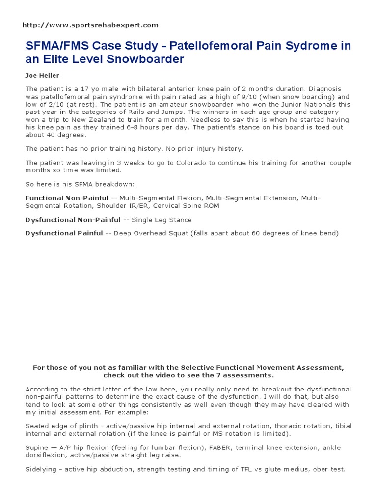 SFMA Study Case - Joe Heiler | PDF | Anatomical Terms Of Motion ...