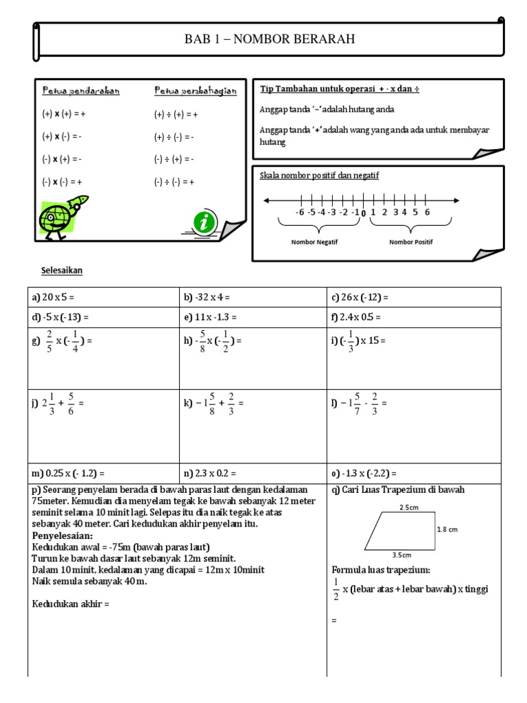 Nota Ekspress Matematik Tingkatan 2 Bab 1 | PDF