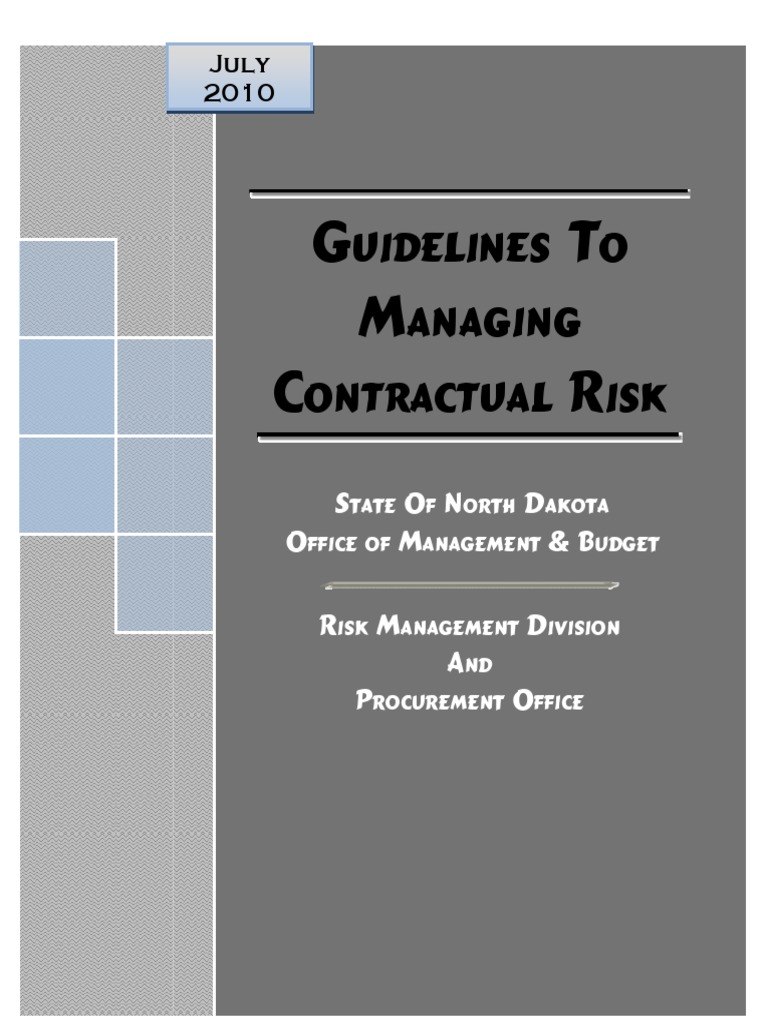 Guideline Manage Contract Risk | PDF | Indemnity | Liability Insurance
