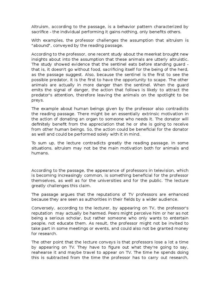 TOEFL Writing | PDF | Rembrandt | Altruism