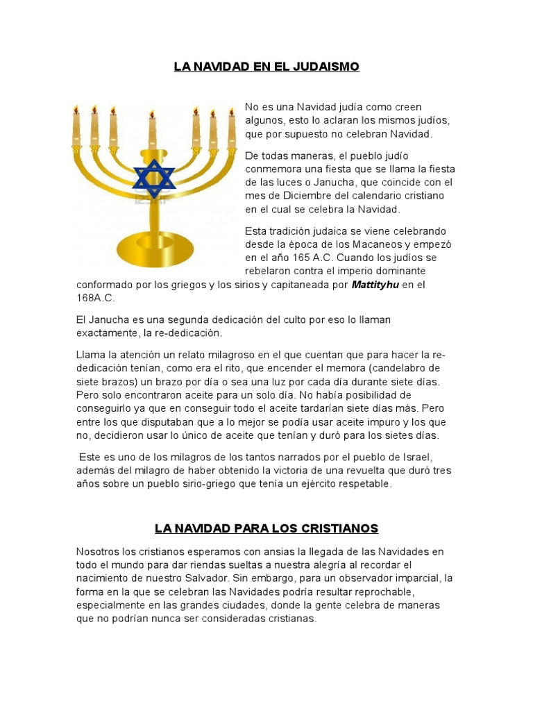 La Navidad en Diferentes Religiones | PDF | Navidad | Judios