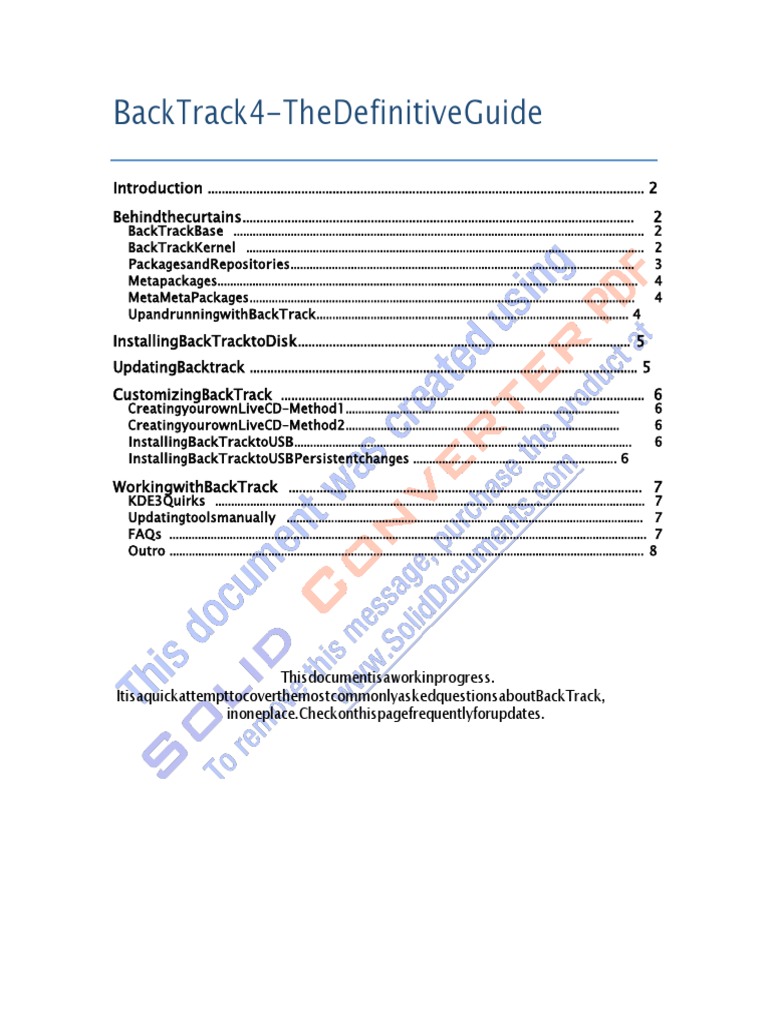 Backtrack 4 Guide Tutorial | PDF | Computer Related Introductions ...