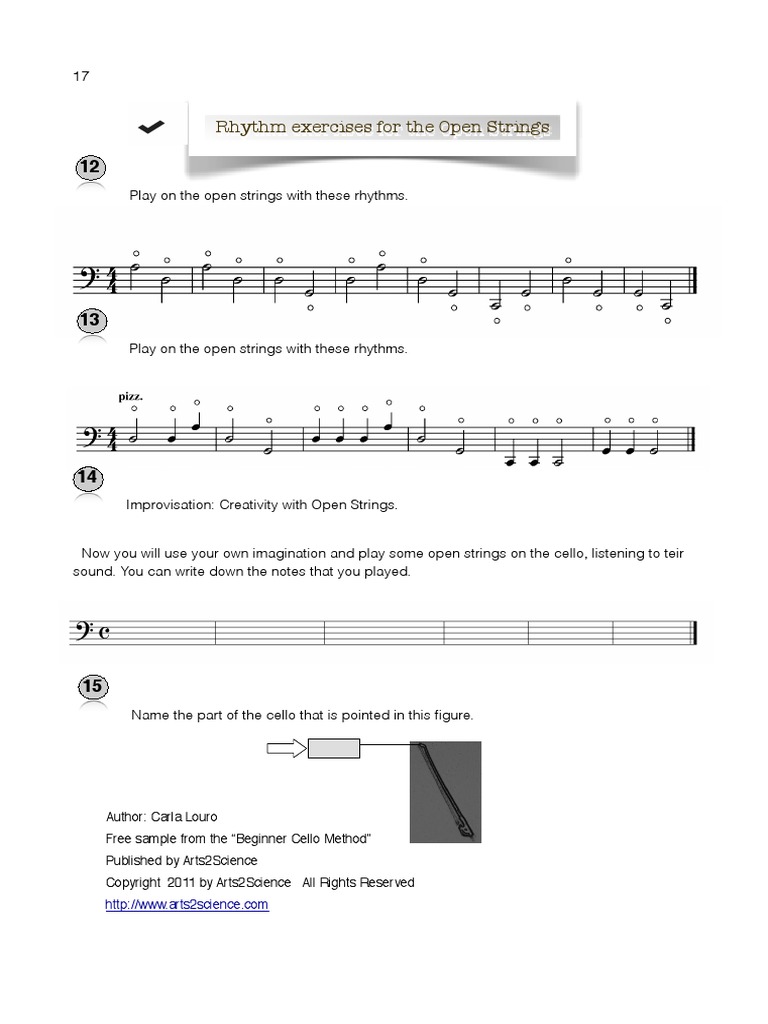Cello Open Strings Exercises | PDF