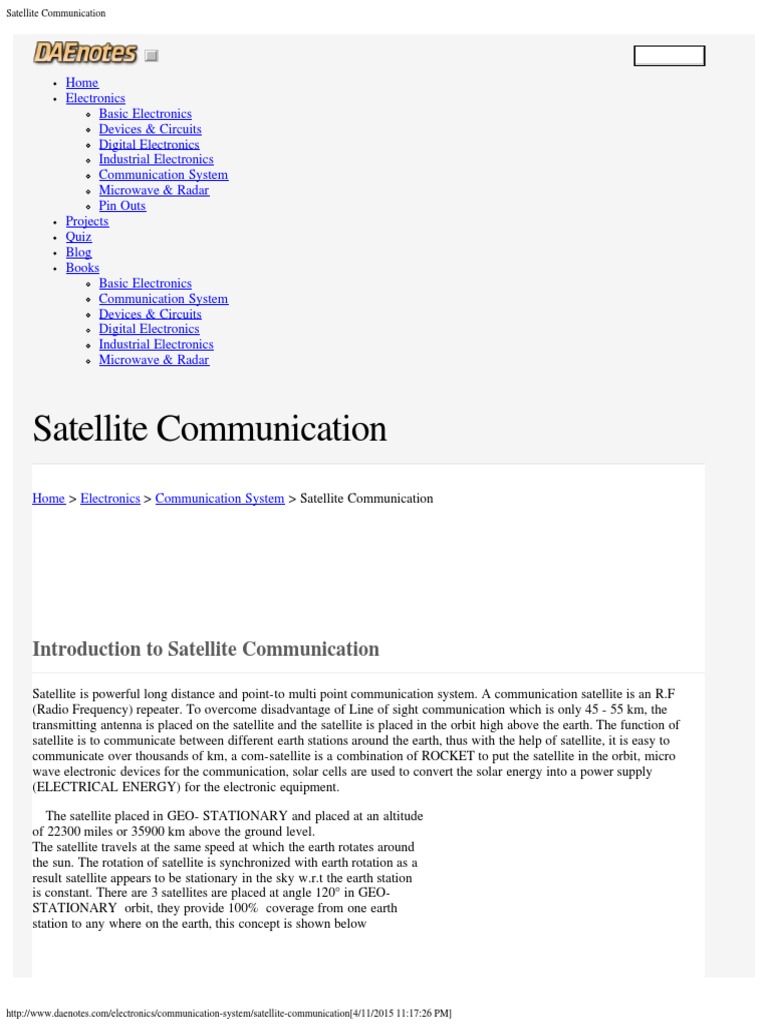 Satellite Communication PDF | PDF | Communications Satellite | Satellite