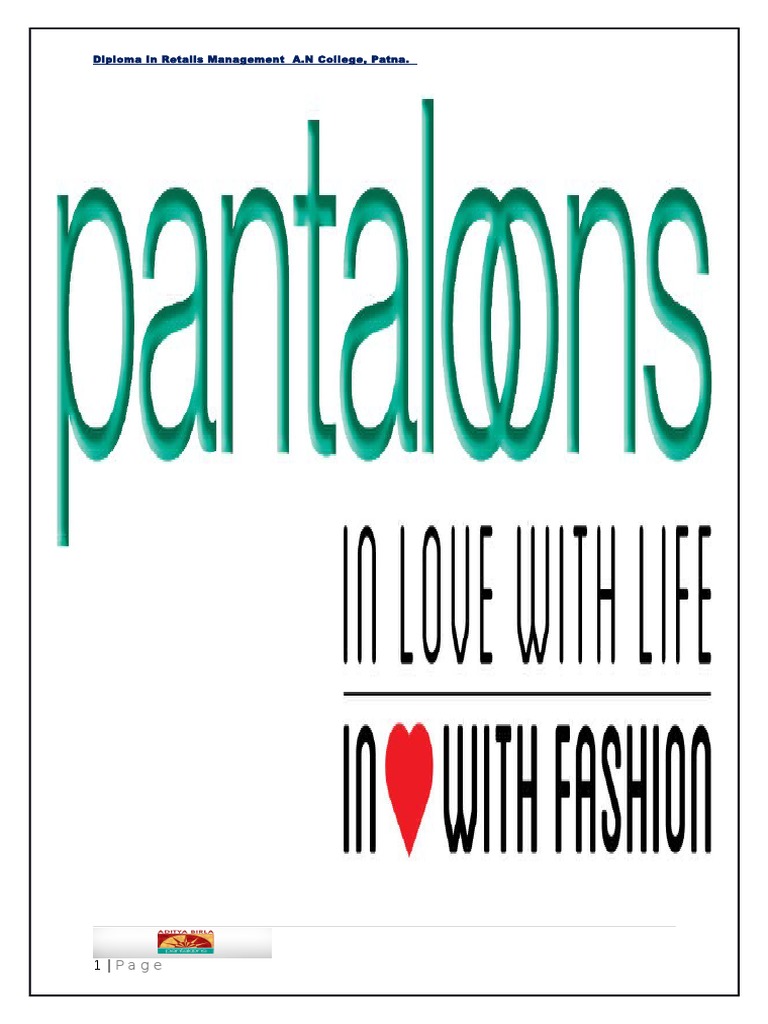 Project Report of Pantaloons | Download Free PDF | Retail | Merchandising