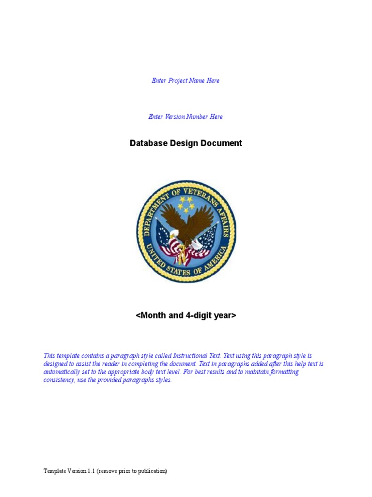 Database Design Document Template | PDF | Application Programming ...