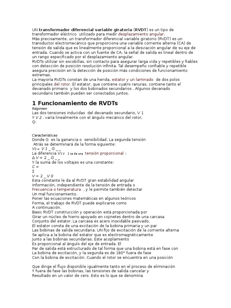 A Rotary Variable Differential Transformer | PDF | Transformador | voltaje