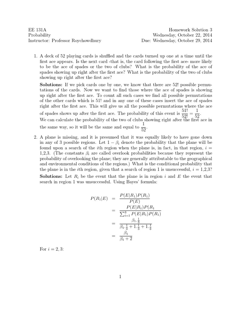 hw3 Sol | PDF | Haemophilia | Teaching Mathematics