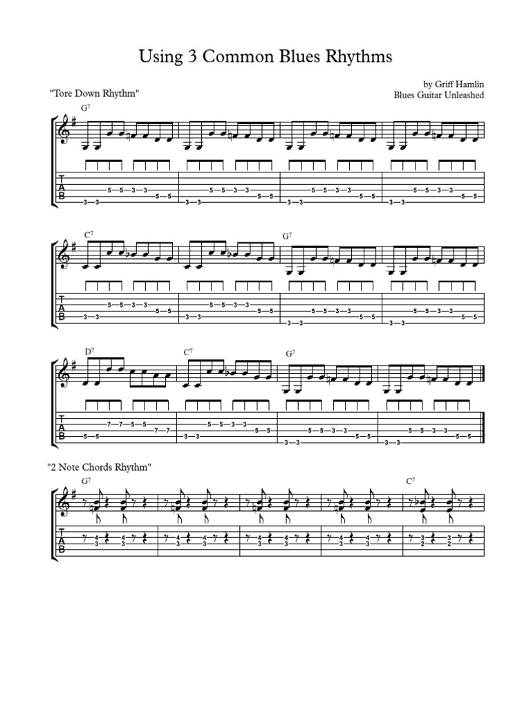 Using 3 Common Blues Rhythms | PDF