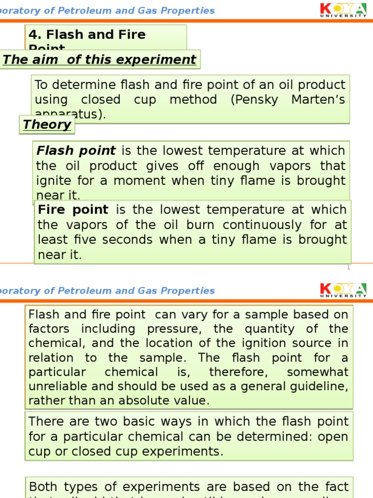 06 Flash and Fire Point | PDF | Physical Chemistry | Chemical Process ...