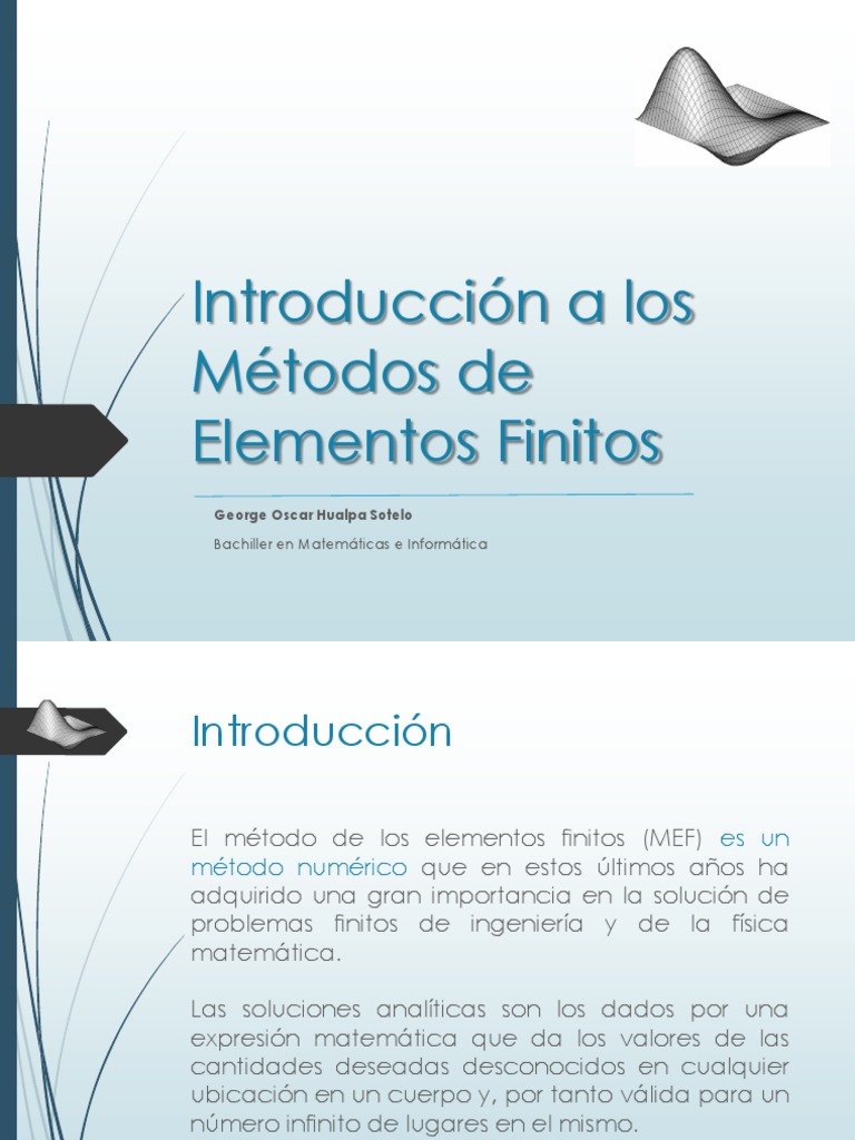Introducción al Método de Elementos Finitos | PDF | Método de elementos ...