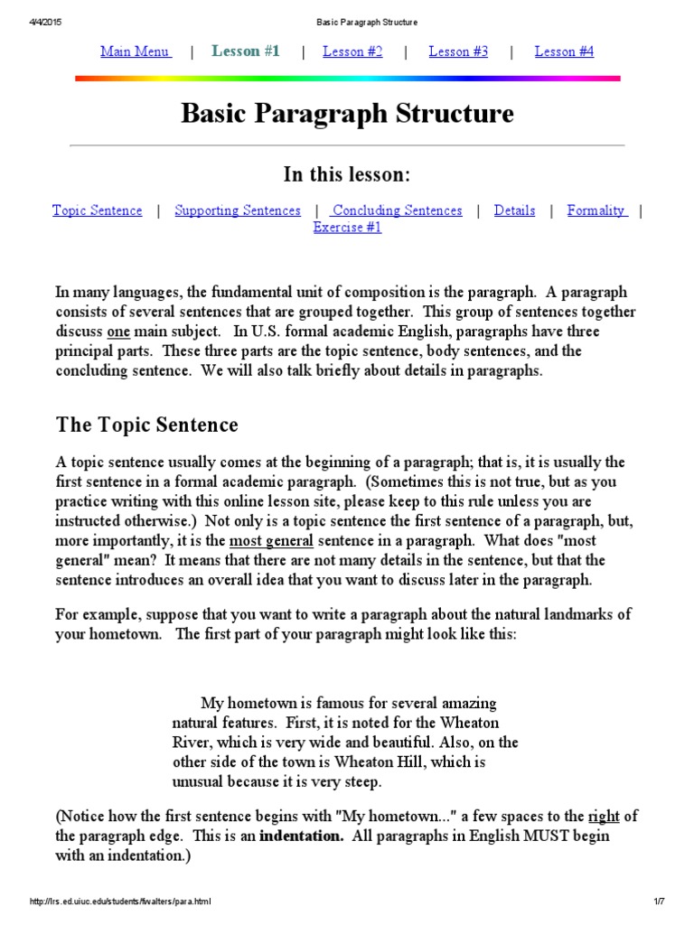 Basic Paragraph Structure | PDF | Paragraph | Transmission (Mechanics)