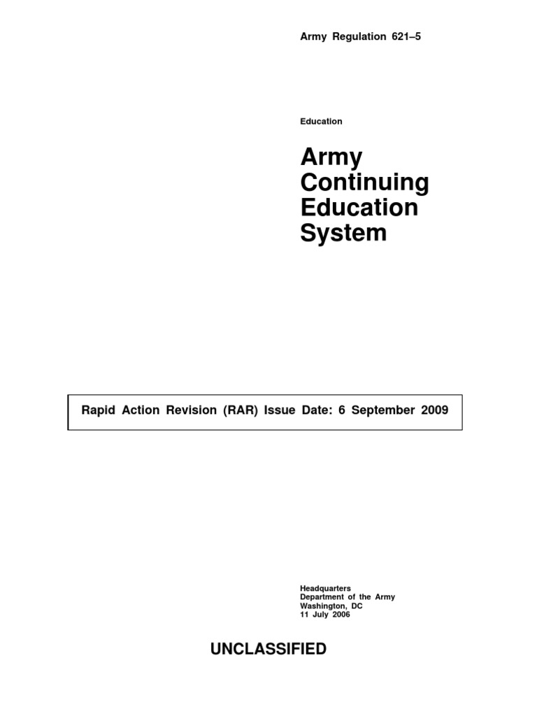 Ar621 - 5 Army Continuing Education Program | PDF | United States Army ...