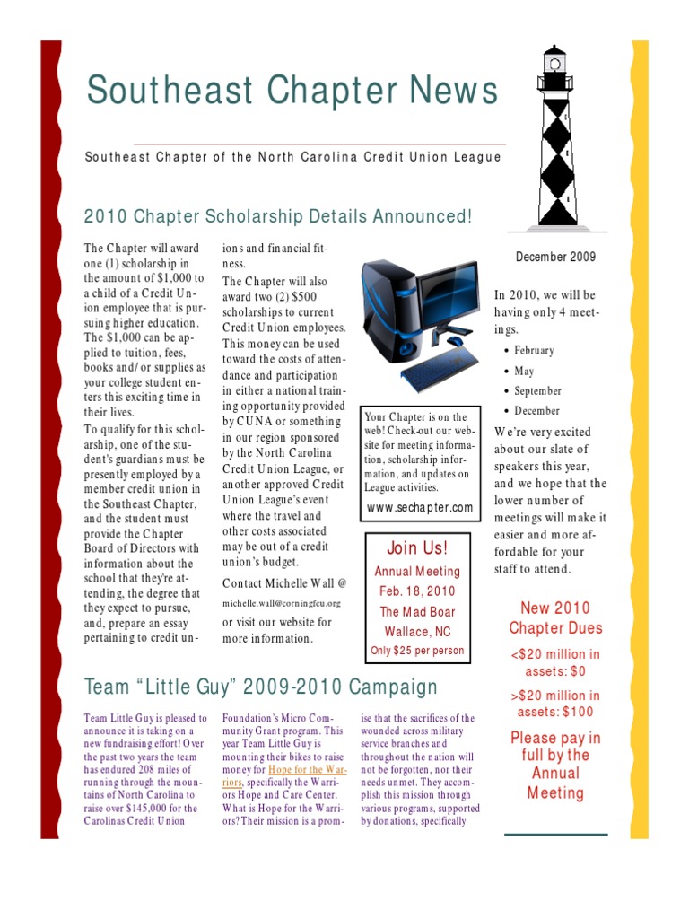 Southeast Chapter News | PDF | Tuition Payments | Loans