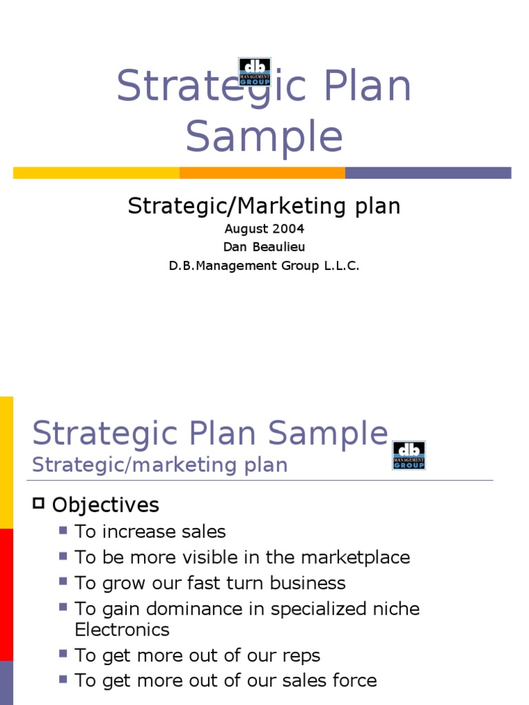 Sample Strategic Plan | PDF | Strategic Planning | Marketing