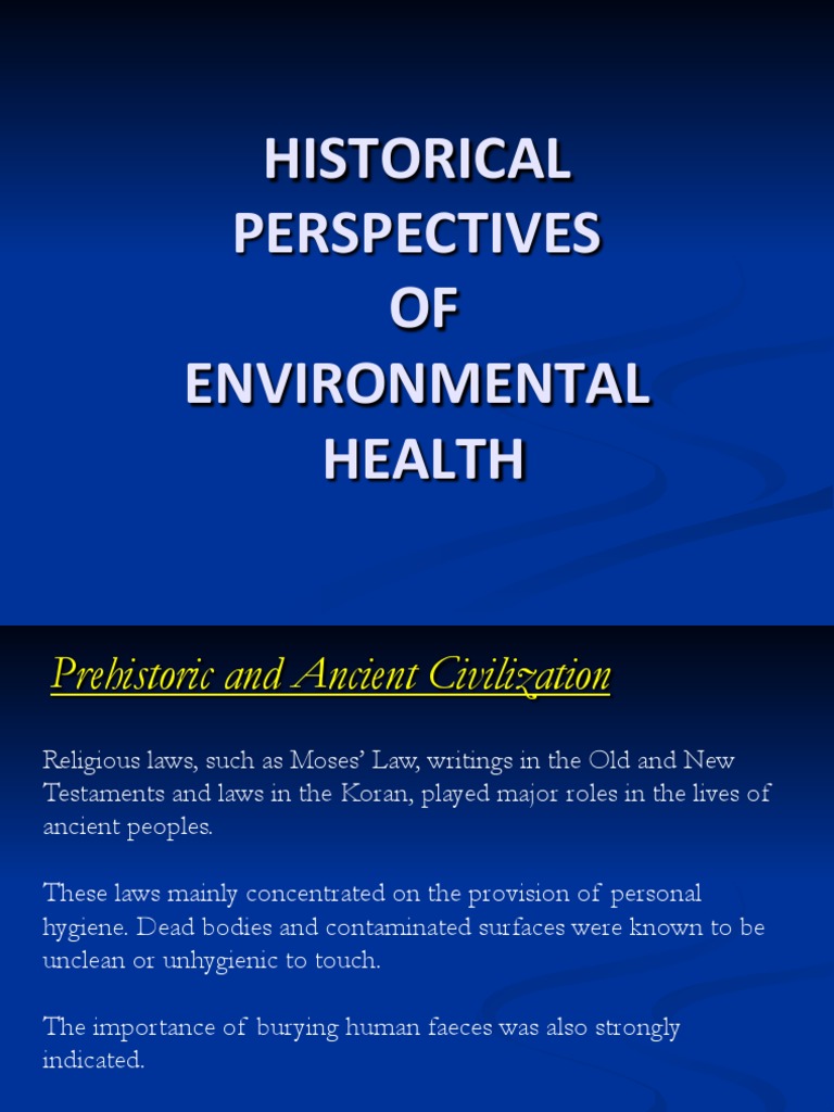 Historical Perspective of Environmental Health | PDF | Hygiene ...
