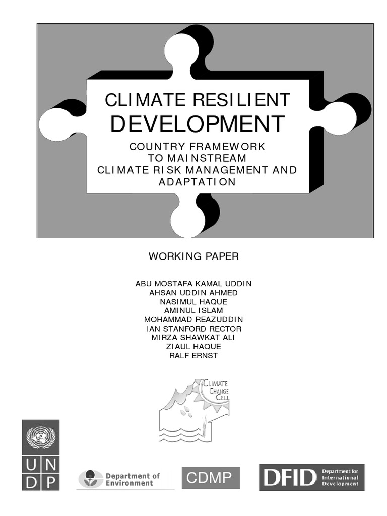 Climate Resilient Development Country Framework To Mainstream Climate ...