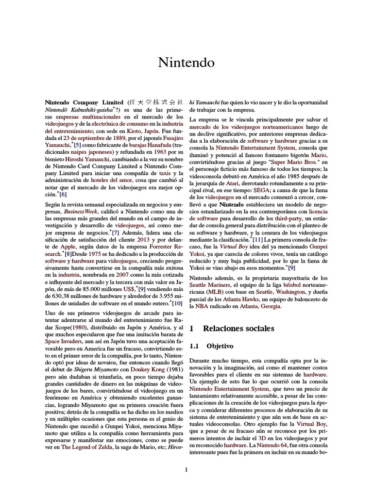 Nintendo | PDF | Nintendo | Juegos de consolas