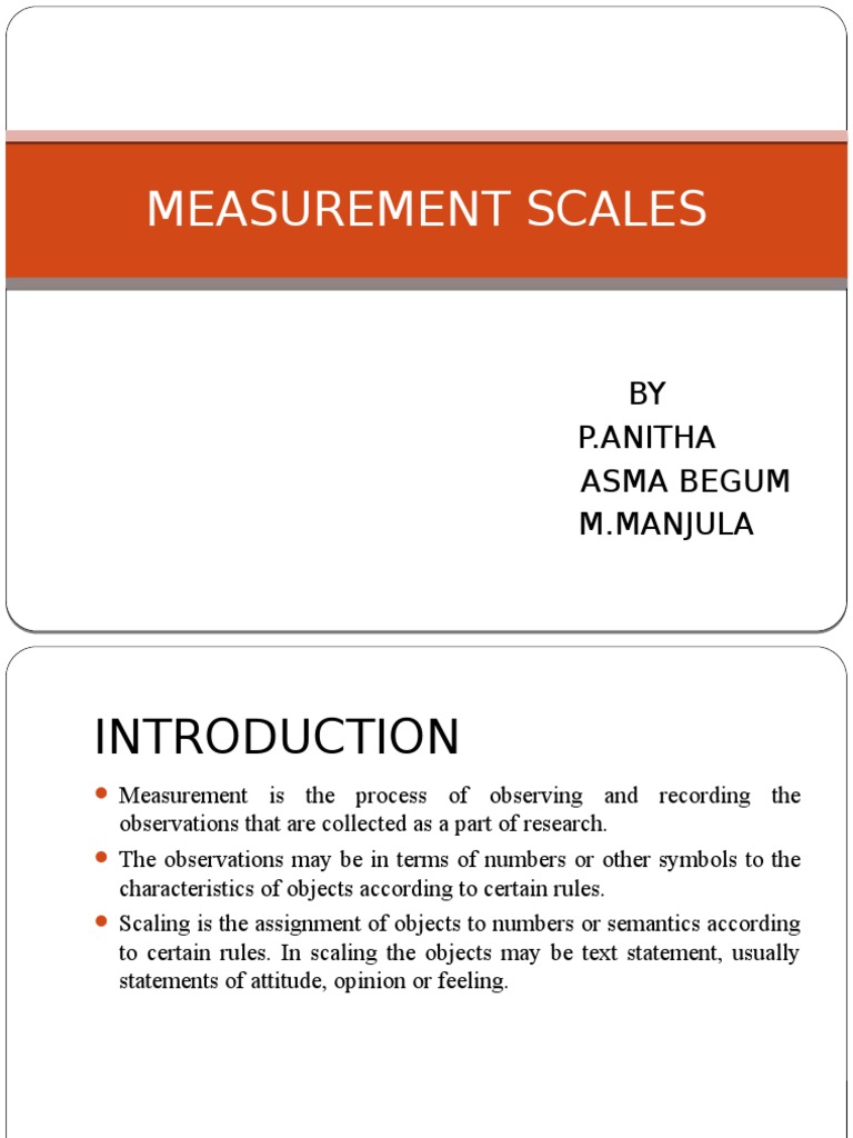 Measurement Scales | PDF | Level Of Measurement | Celsius