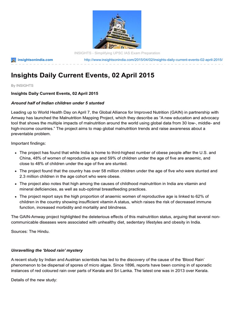 Insights Daily Current Events 02 April 2015 | PDF | International ...