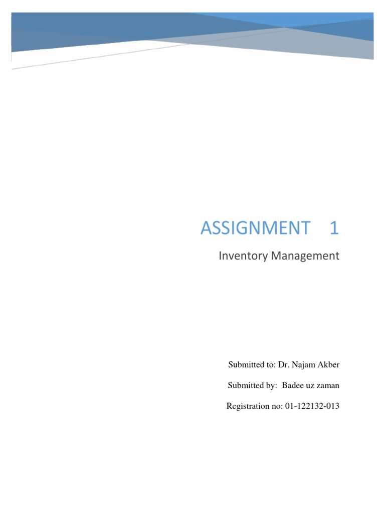 Assignment Inventory Management | PDF | Inventory | Retail