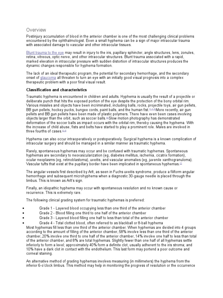 Treating Traumatic Hyphema: Understanding Causes, Grading, and Managing ...