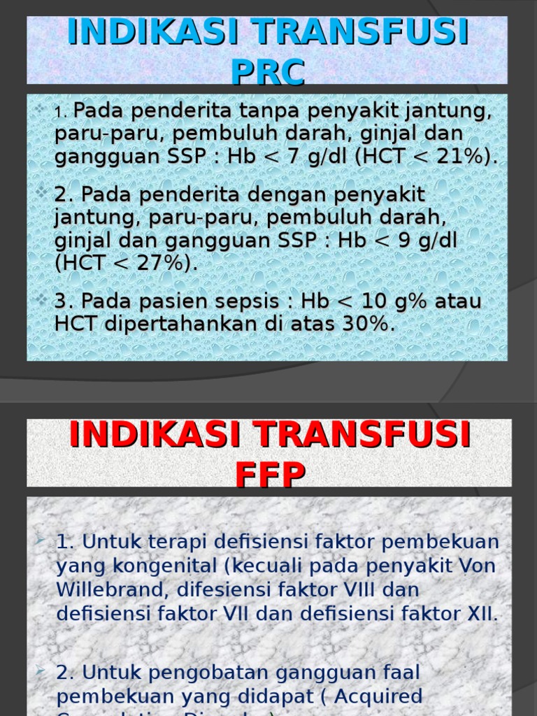Indikasi Transfusi PRC | PDF