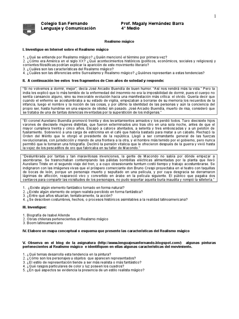 Introducción al Realismo Mágico | PDF | Realismo (Artes) | Realismo ...