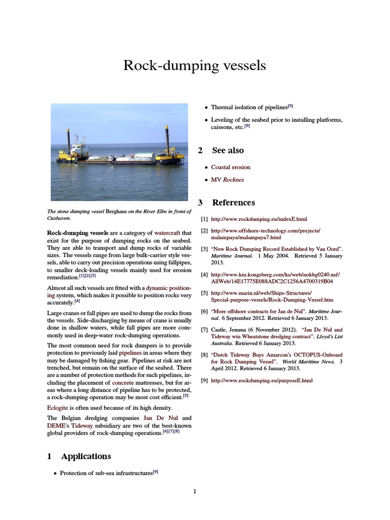 Rock Dumping Vessels | PDF | Economic Sectors | Civil Engineering