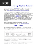 The VARK Questionnaire Scoring Chart | PDF