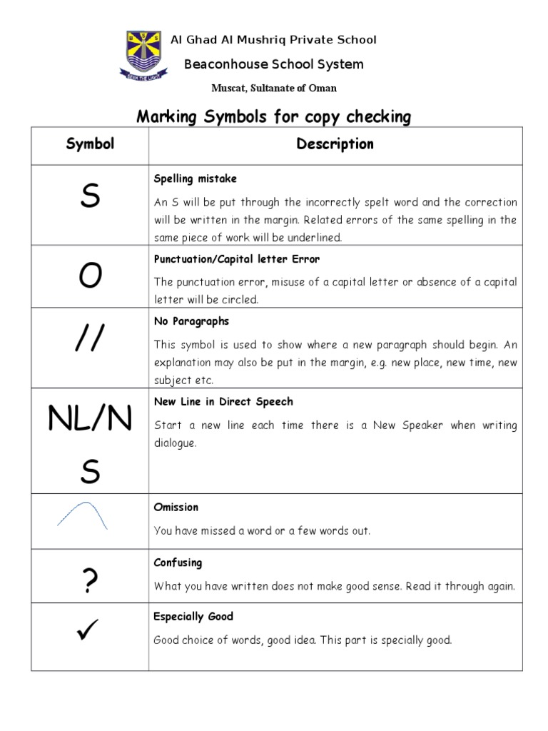 Marking Symbol For Copy Checking | PDF
