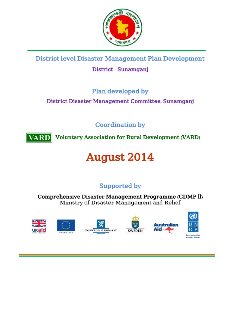 DM Plan Sunamganj District - English Version-2014 | PDF | Emergency ...