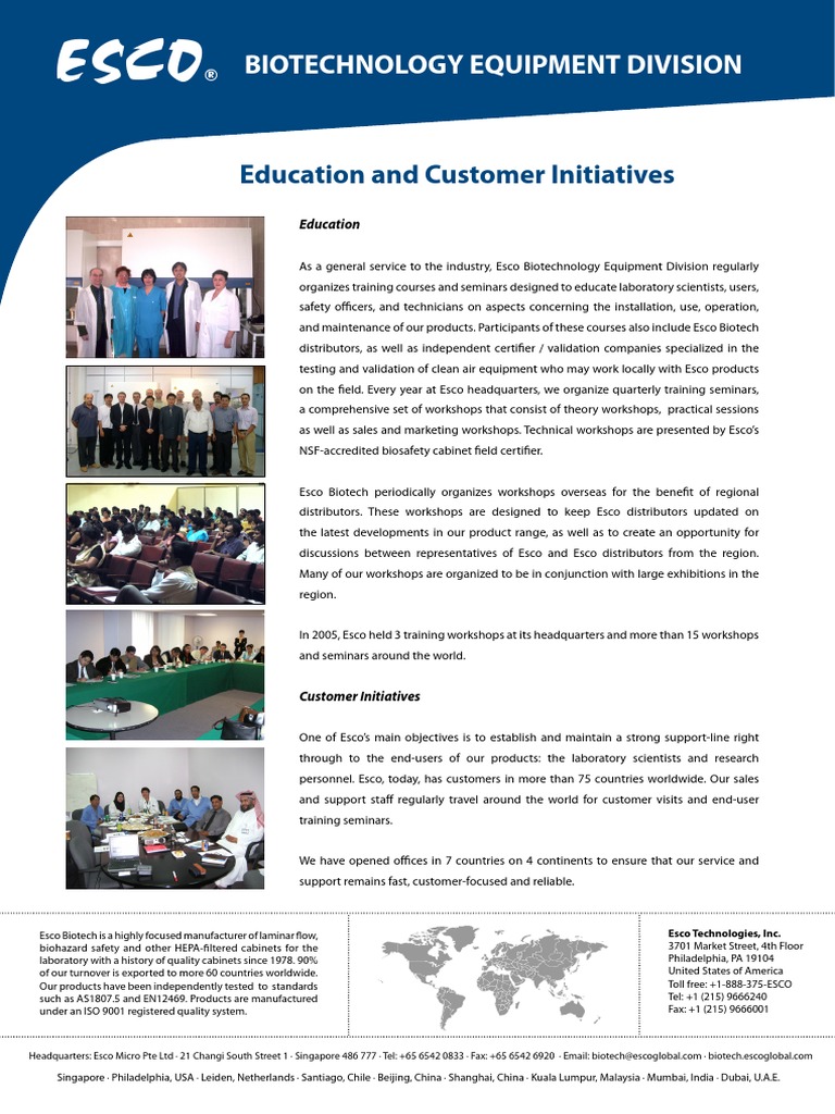 Education and Customer Initiatives: Biotechnology Equipment Division ...
