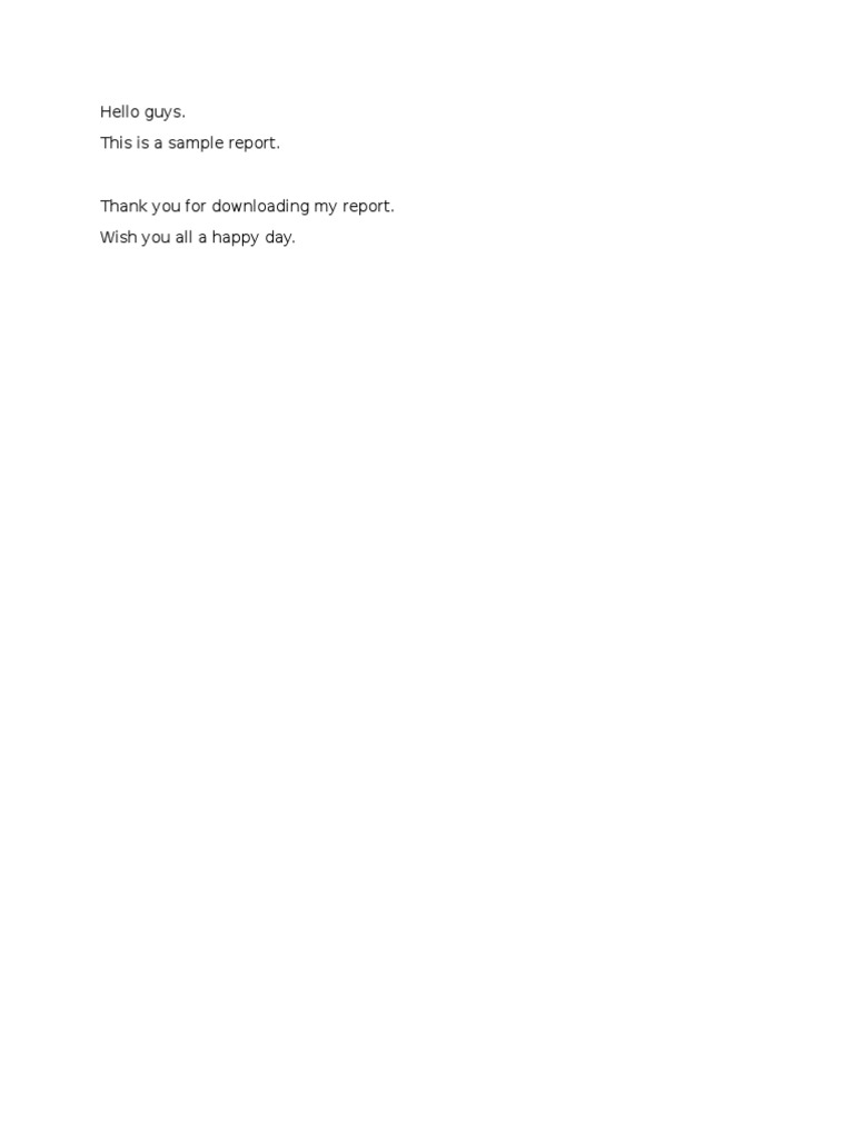 Hello Guys. This Is A Sample Report | PDF | Wellness | Science ...
