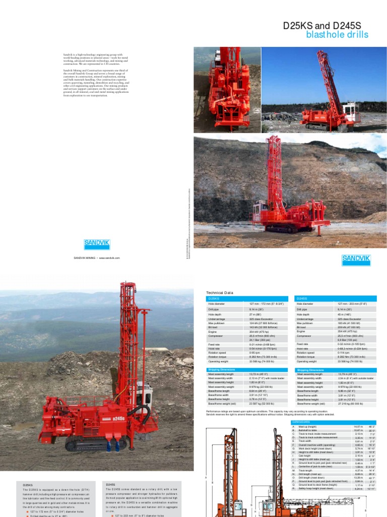 D25KS D245S Blasthole Drill PDF | PDF | Drilling | Drill