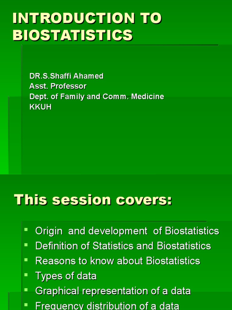 1 Introduction To Biostatistics Pdf Level Of Measurement Biostatistics