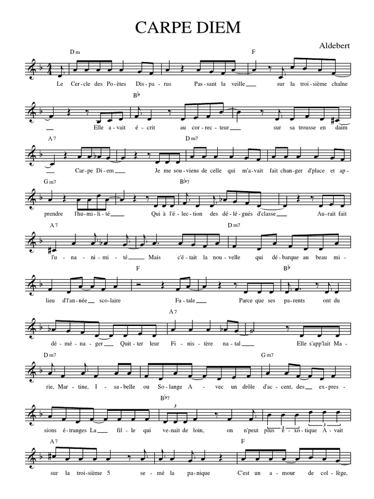 Aldebert Carpe Diem | PDF | Cinéma