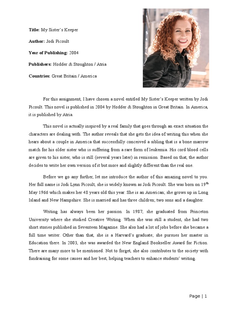 My Sister's Keeper Book Review | PDF