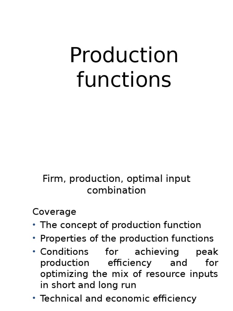 Theory of Production in Economics | PDF | Production Function | Factors ...