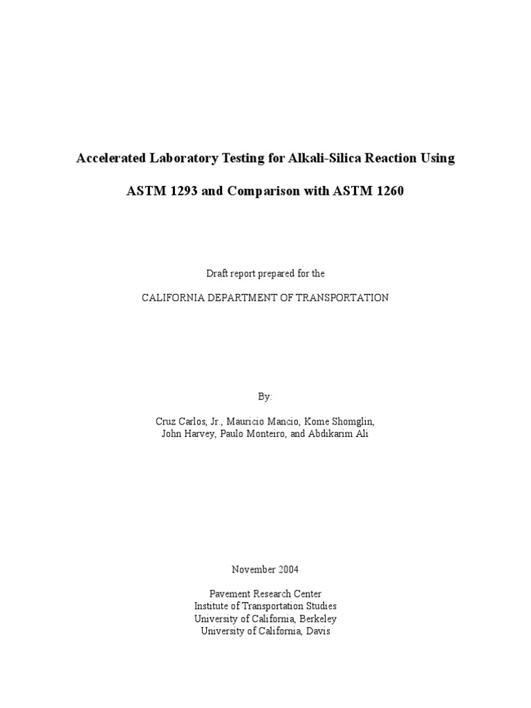 ASR Testing: ASTM 1260 vs 1293 Analysis | PDF | Silicon Dioxide | Concrete