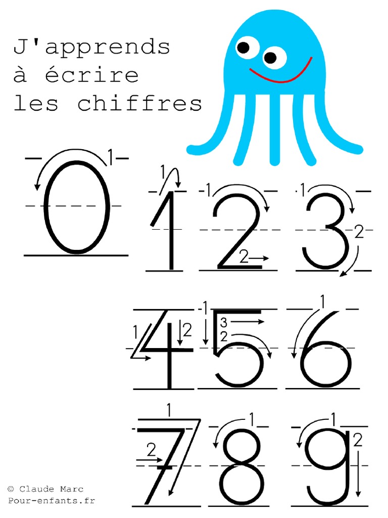 Apprendre A Ecrire Chiffres Maternelle | PDF