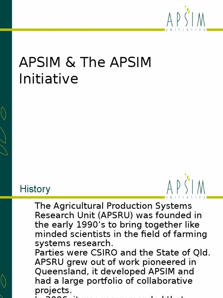 APSIM Overview | PDF | Crop Rotation | Soil